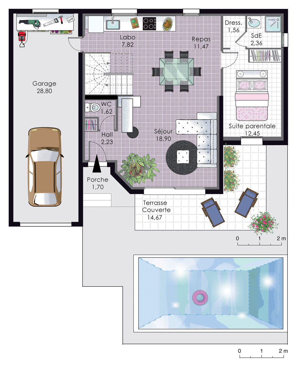 Plan de maison : Maison familiale 7 | Faire construire sa maison