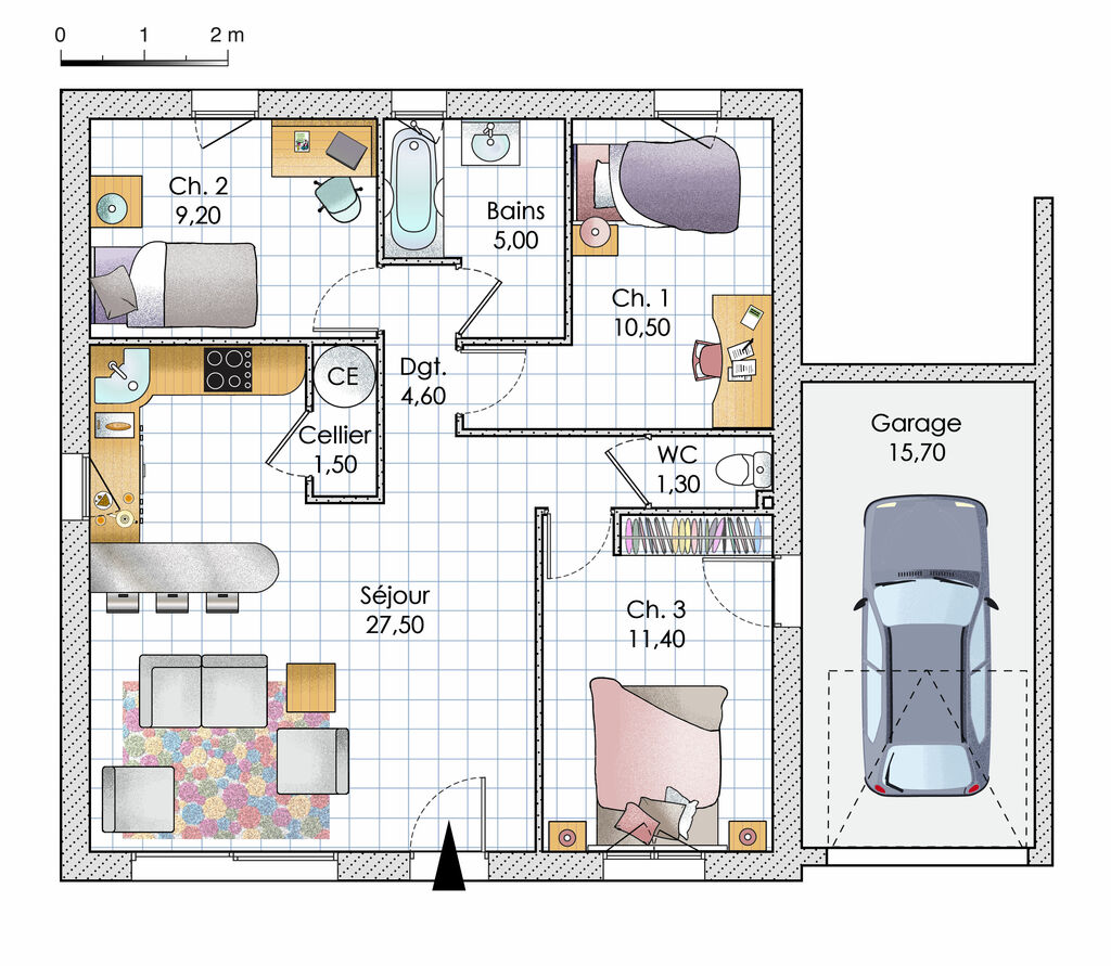 Plan Maison Carrée Plein Pied | Ventana Blog